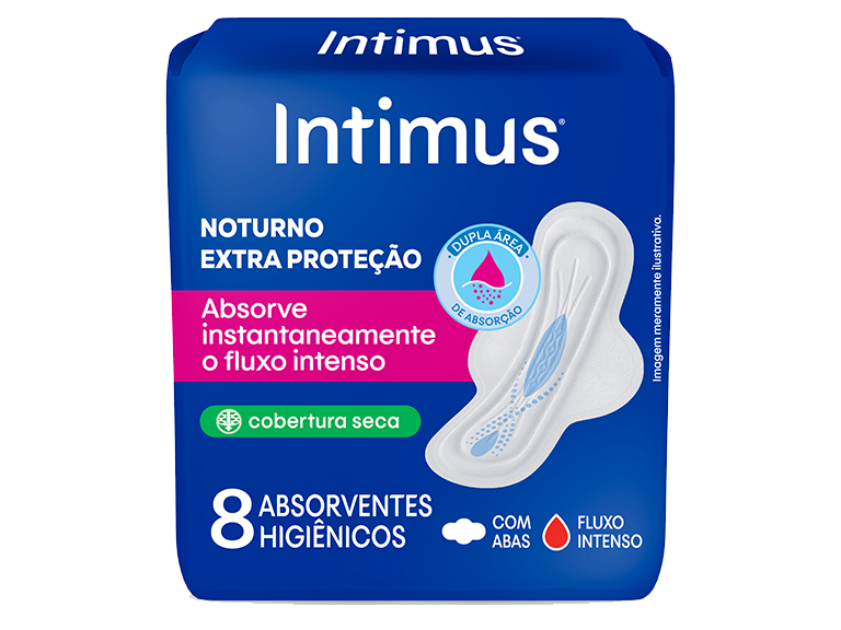 Absorvente Intimus® Noturno Extra Proteção | Cobertura Seca